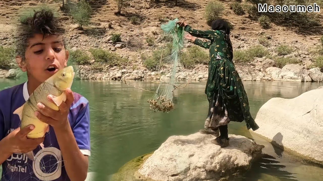 Fishing along the Khersan River with Masoumeh Ali Asghar! - YouTube