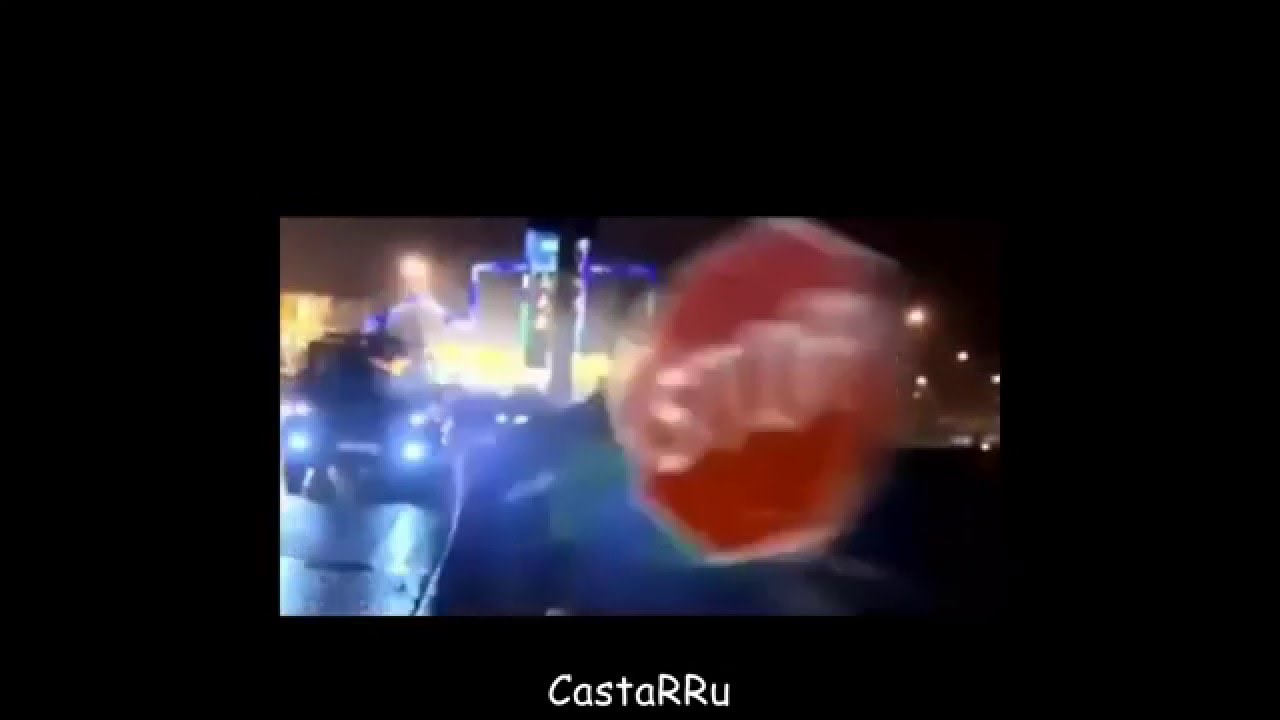 stop sign hits reporter - YouTube