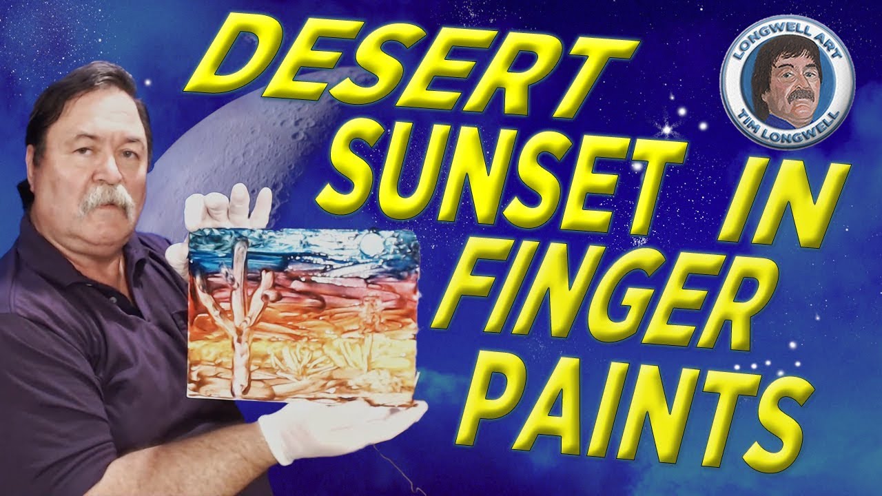 Desert Sunset in Traditional Style Finger Painting - YouTube