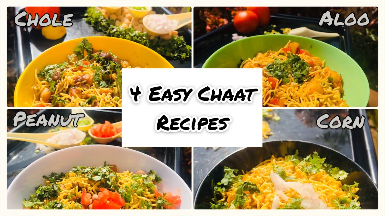 4 easy & quick chats recipe | street style home made chaat| आलू चाट ...