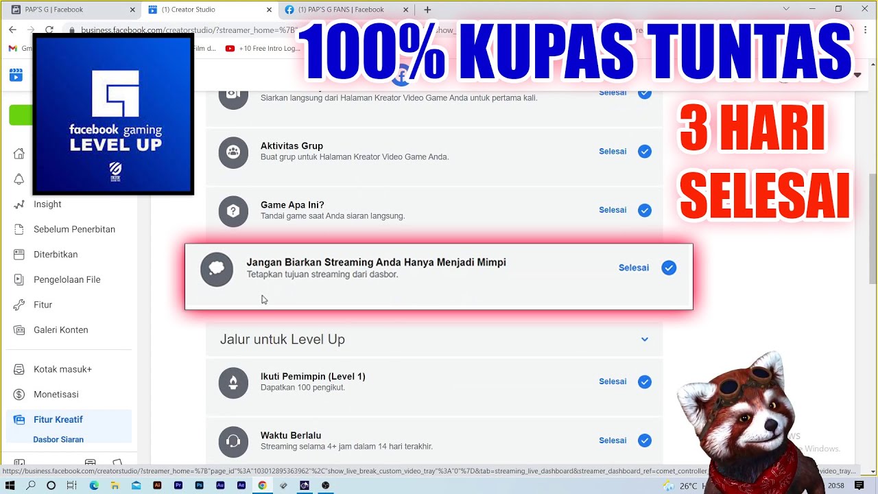 CARA MENCAPAI LEVEL UP FACEBOOK GAMING TERBARU 2022 | FIX LEVEL UP ...