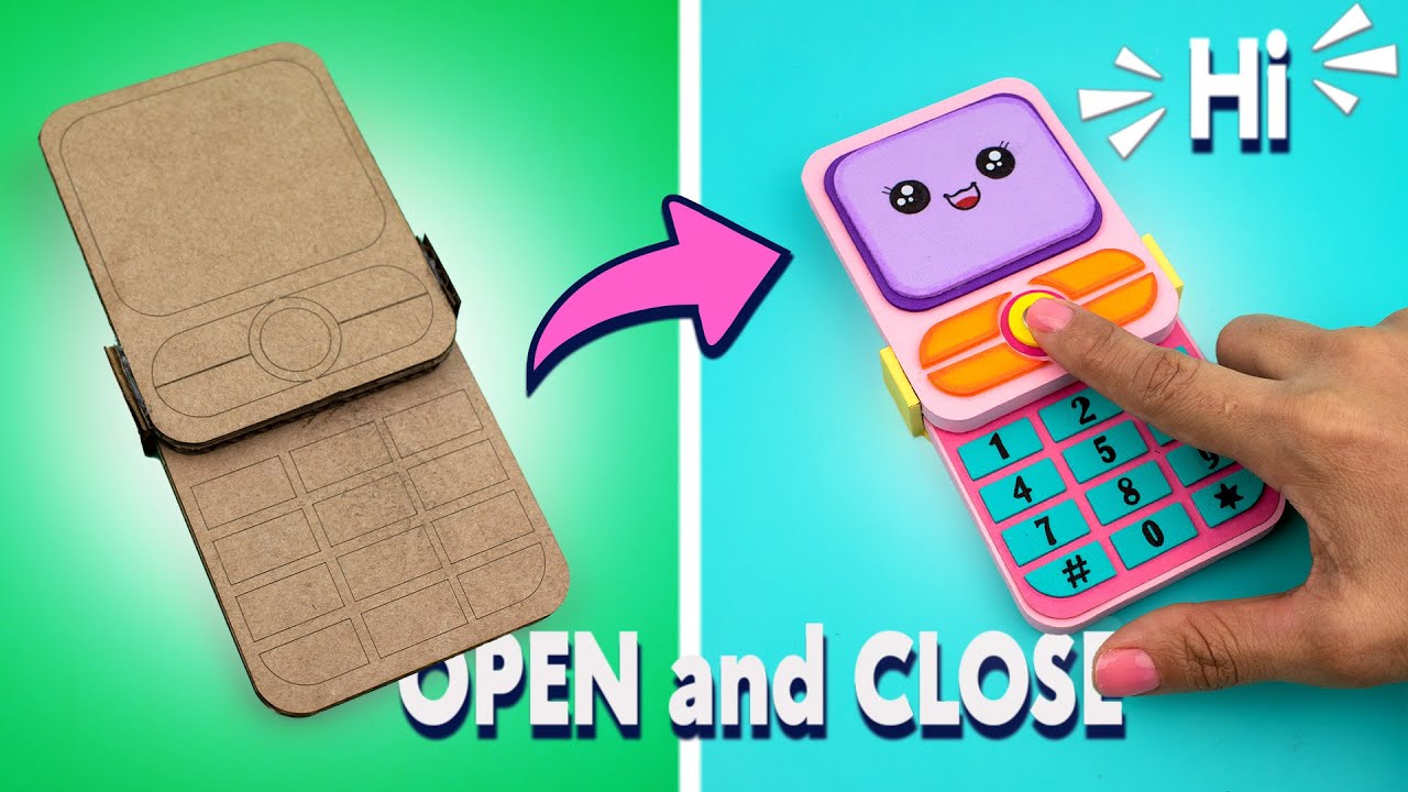 📱How to make a CELL PHONE that OPENS and CLOSES with cardboard | Old ...