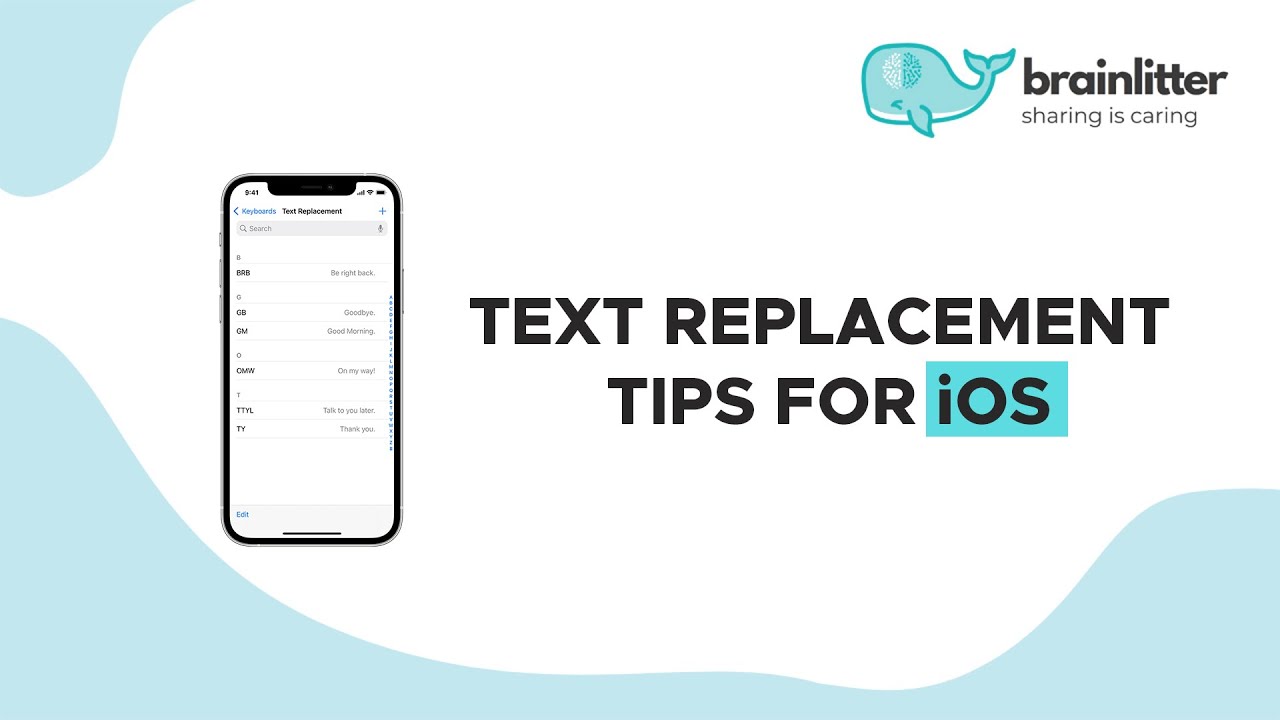 Text replacement tips for iOS - YouTube