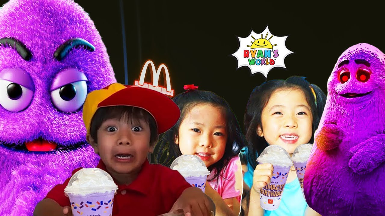 Ryan's World & Sisters Try the Grimace Shake Challenge in Real Life ...
