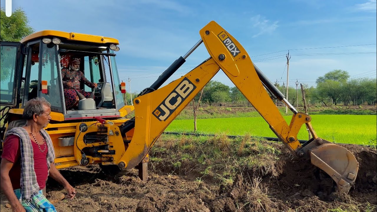 JCB 3DX Backhoe Agriculture Land Levelling and mud khudai work Farming ...