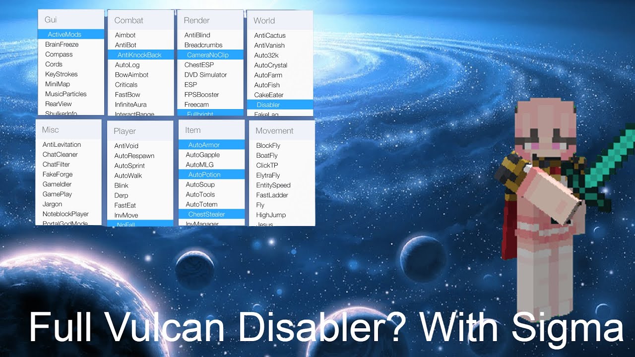 Full Minelatino Disabler with Sigma Jello - YouTube