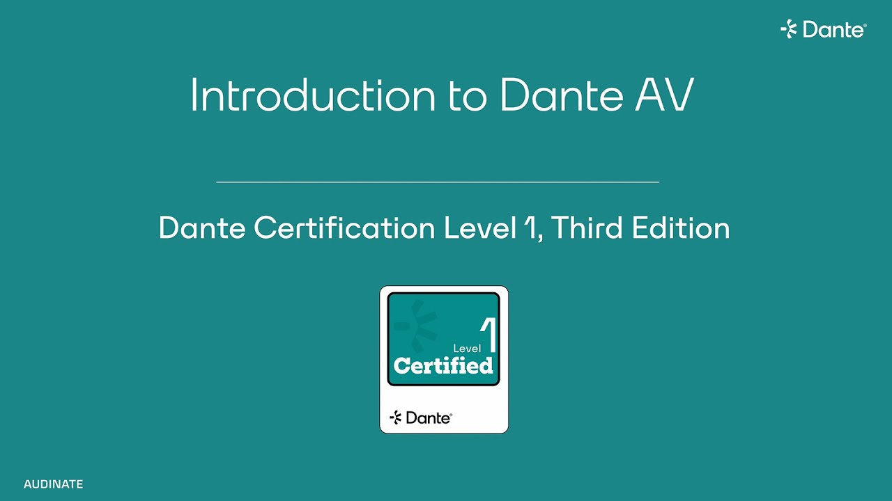 Dante Level 1, Chapter 6: Introduction to Dante AV (3rd Edition) - YouTube