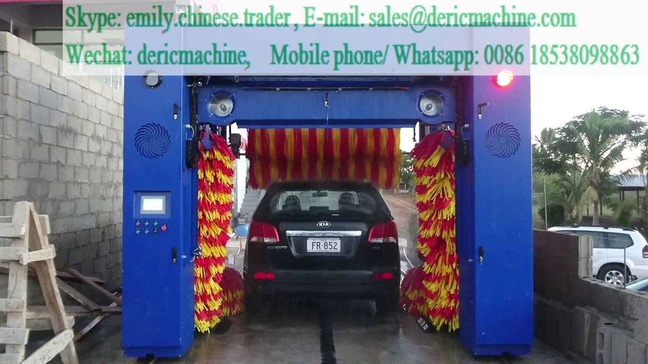 rollover brush type of car wash machine shenzhen deric - YouTube