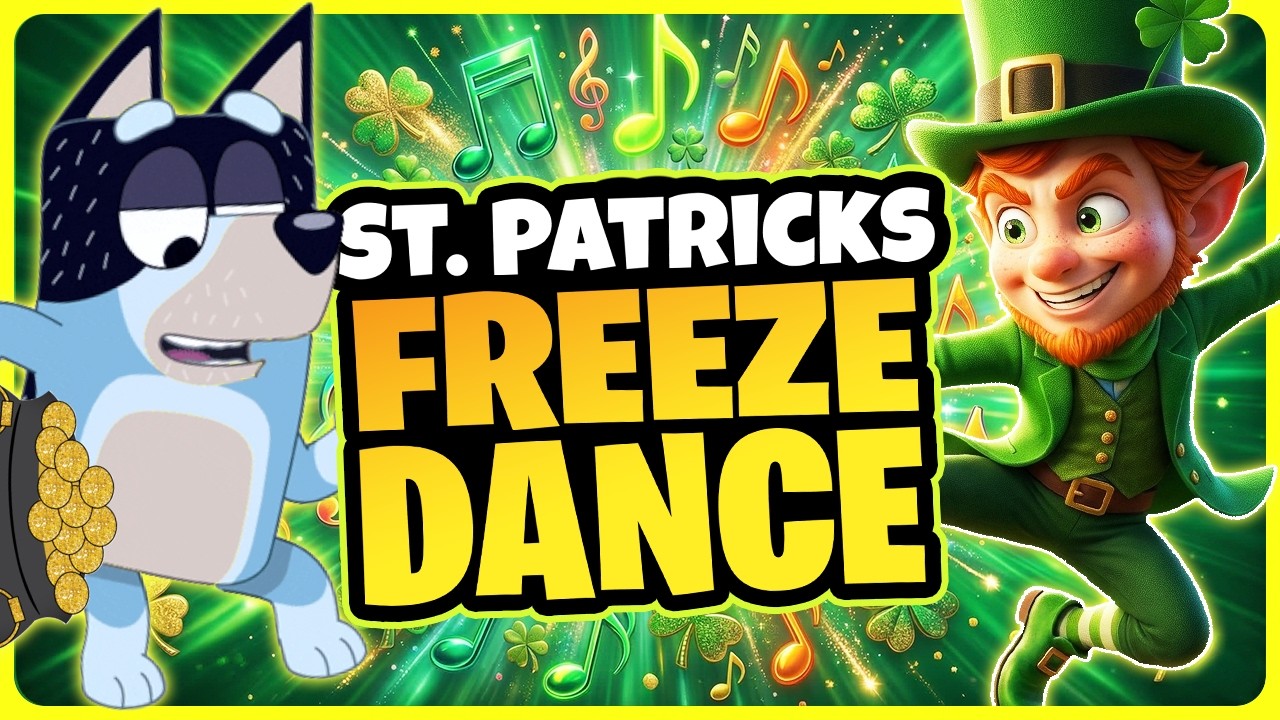 ⚡️ St Patricks Day Freeze Dance 🍀 Spring Brain Break for Kids 🍀 Just ...