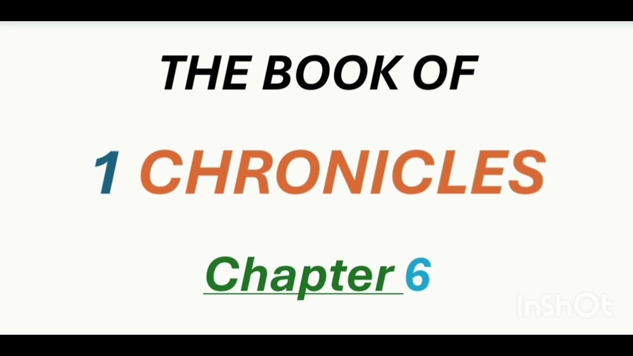 1 CHRONICLES Chapter 6 - YouTube