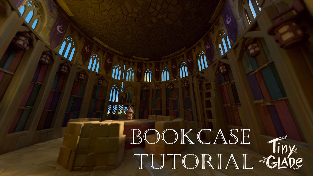Bookshelf tutorial (unusual method) - Tiny Glade - YouTube
