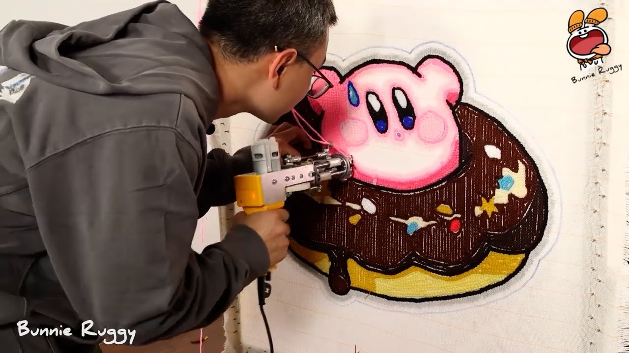 How to make a complete Rug tufting in detail | Kirby Donut, Uchiha ...