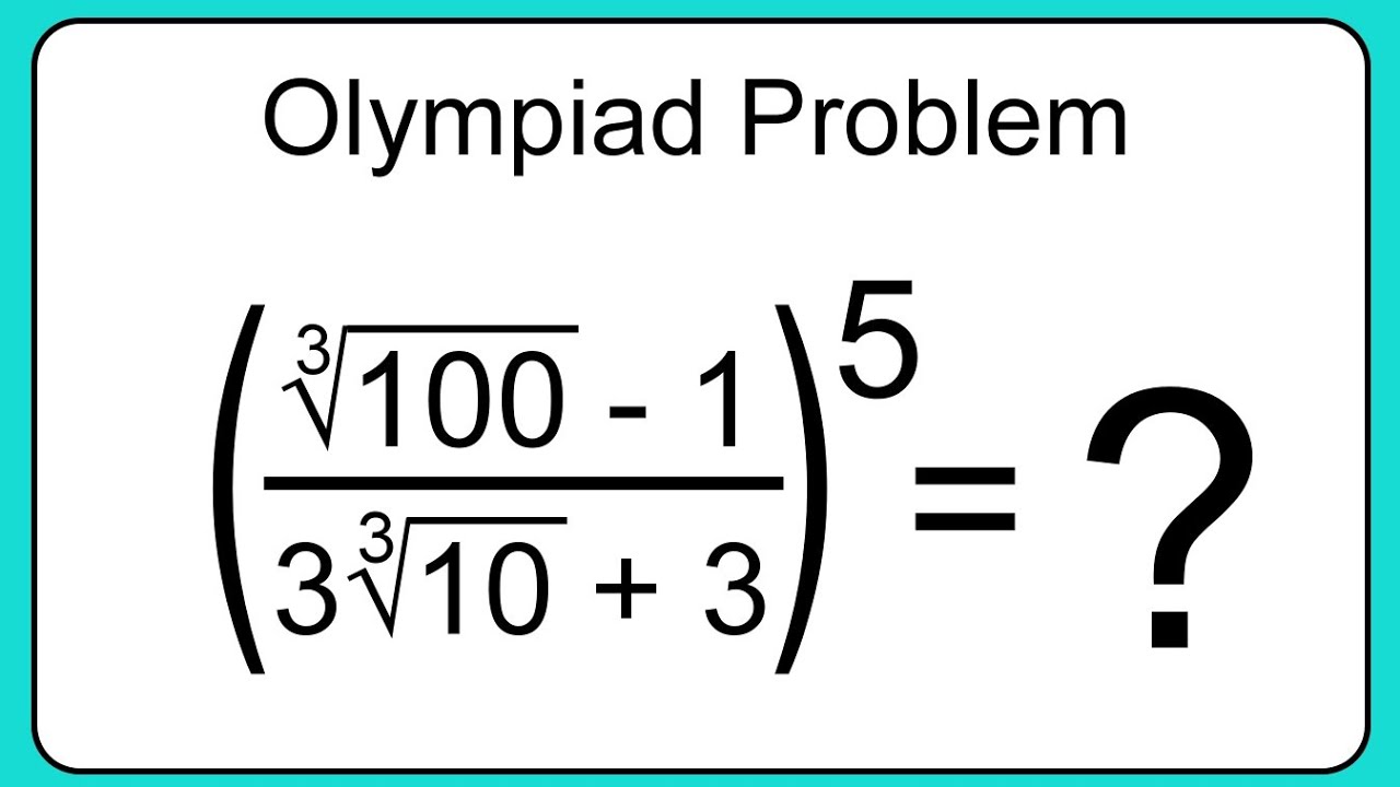 Olympiad Math Problem Simplification - YouTube