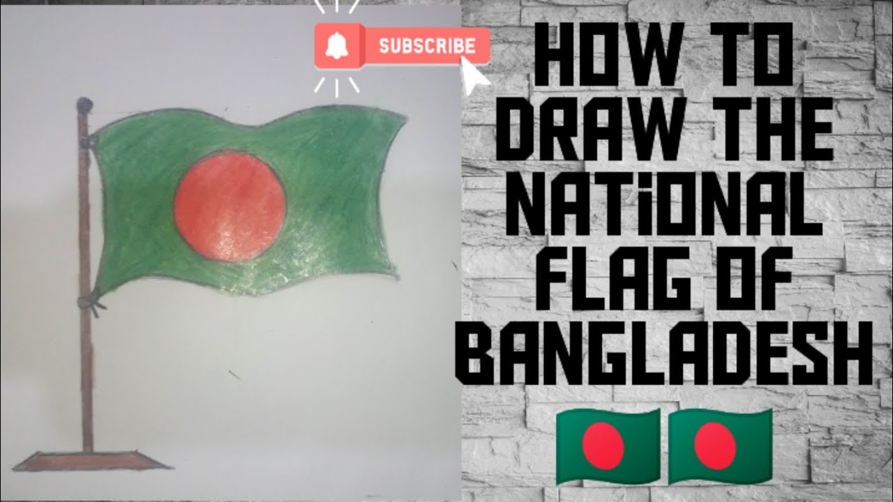 How to draw the national flag of Bangladesh step by step | How to draw ...