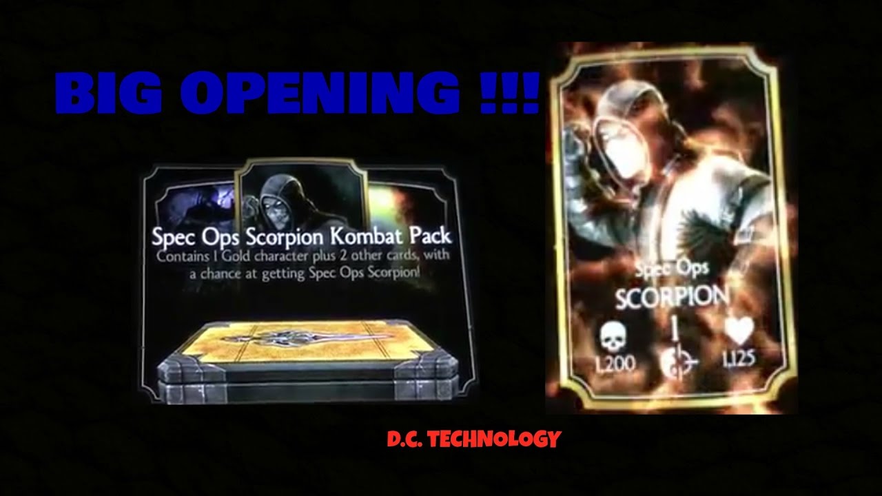 MKX MOBILE: SPEC OPS SCORPION KOMBAT PACK OPENING ! DROP RATE & COST ...