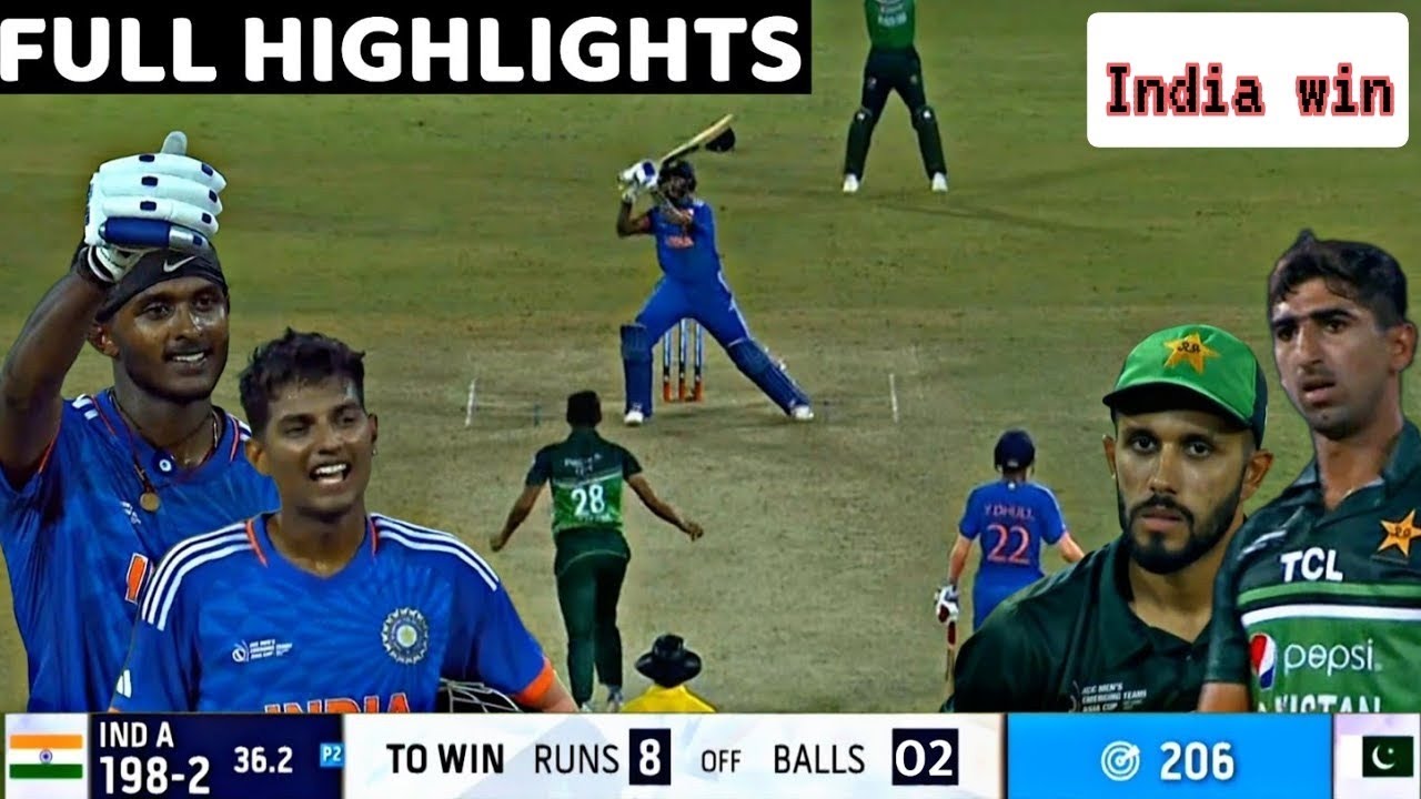 INDIA A vs PAKISTAN A Emerging Asia Cup 2023 Full Match Highlights, Ind ...