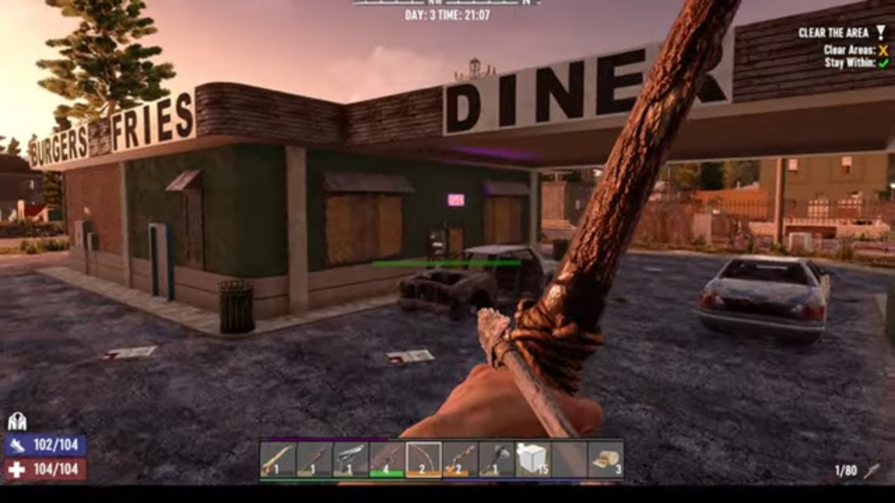 7 Days To Die | Feral/Nightmare/Max zombies | S2E05 | Diner / Looks ...