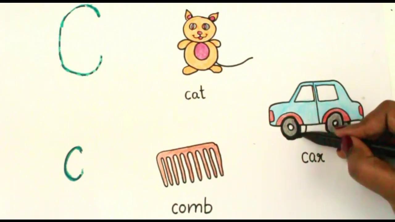 colouring letter C | c, How to draw Alphabets - Baby Tube Fun, kids ...