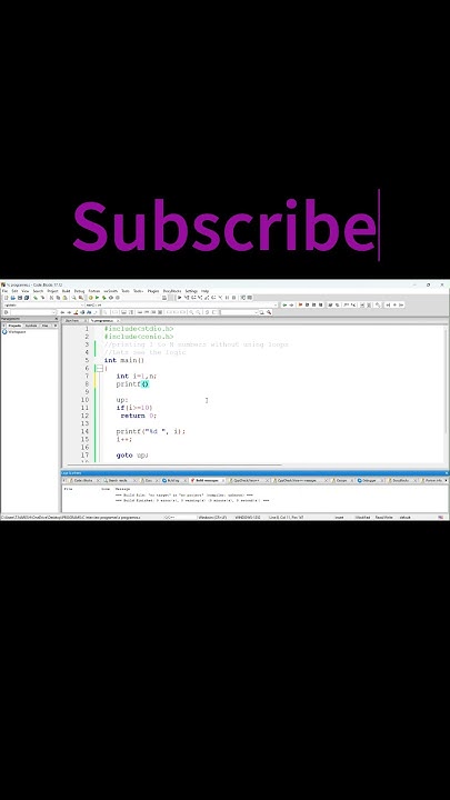 C printing 1 to N numbers without using loops #shorts #youtubeshorts #education #programming ...