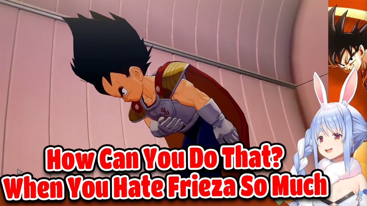Pekora Funny Reactions When Little Vegeta Greet Frieza Cutscene In ...