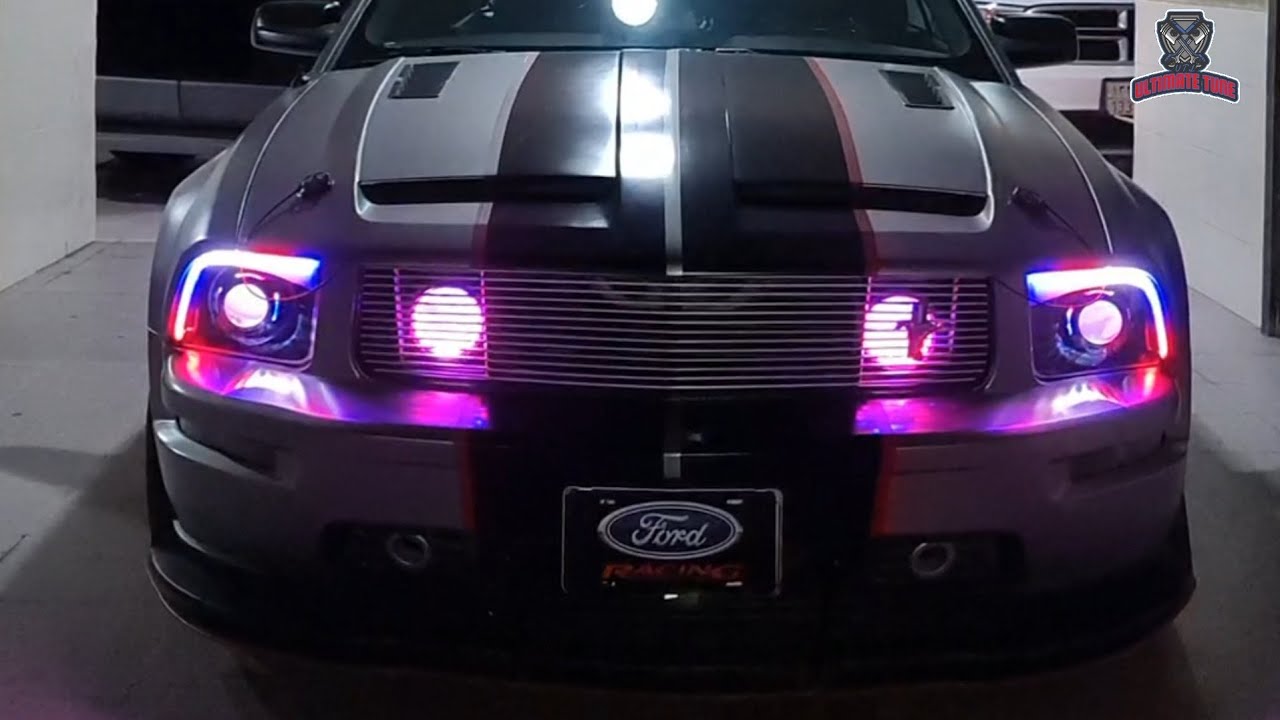 DIY LED Light Conversion headlights with RGB for the Ultimate Mustang ...