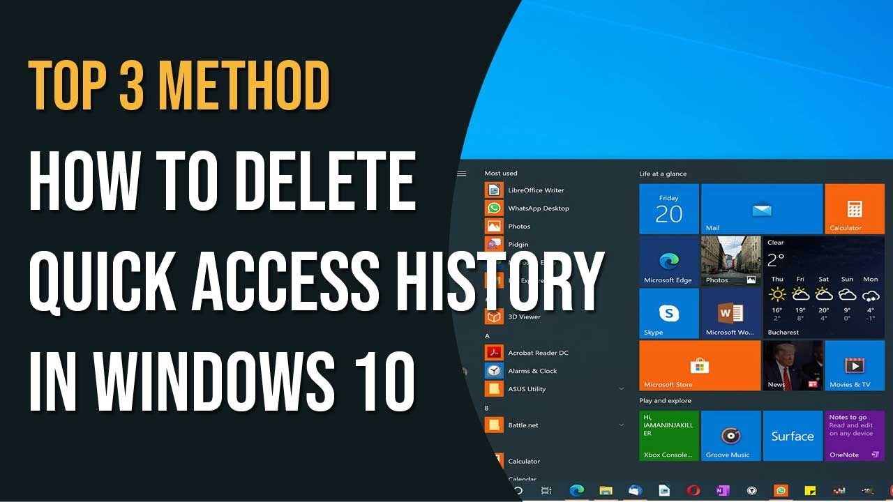 Top 3 Method to Delete Quick Access History in Windows 10 | Windows 10 ...