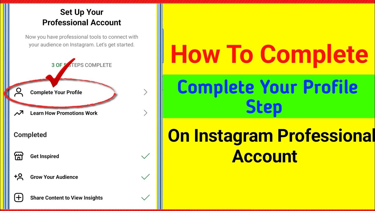 How To Complete "Complete Your Profile"Step On Instagram Professional ...