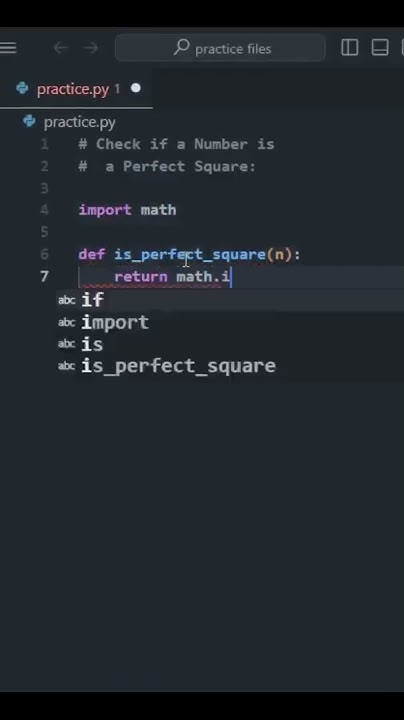 Perfect Square | #python #pythonprogramming #coding #learnpython #pythonforbeginners - YouTube