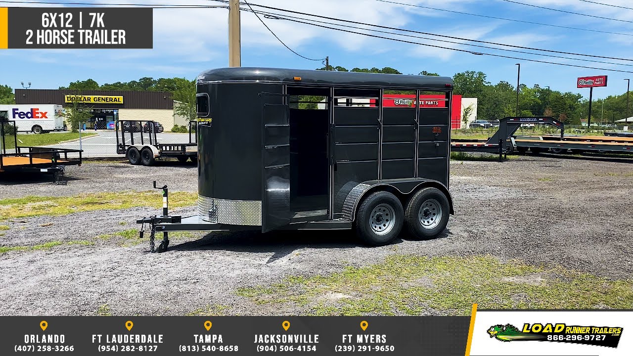 6x12 2 HORSE CALICO Trailer offered by Load Runner Trailers - YouTube