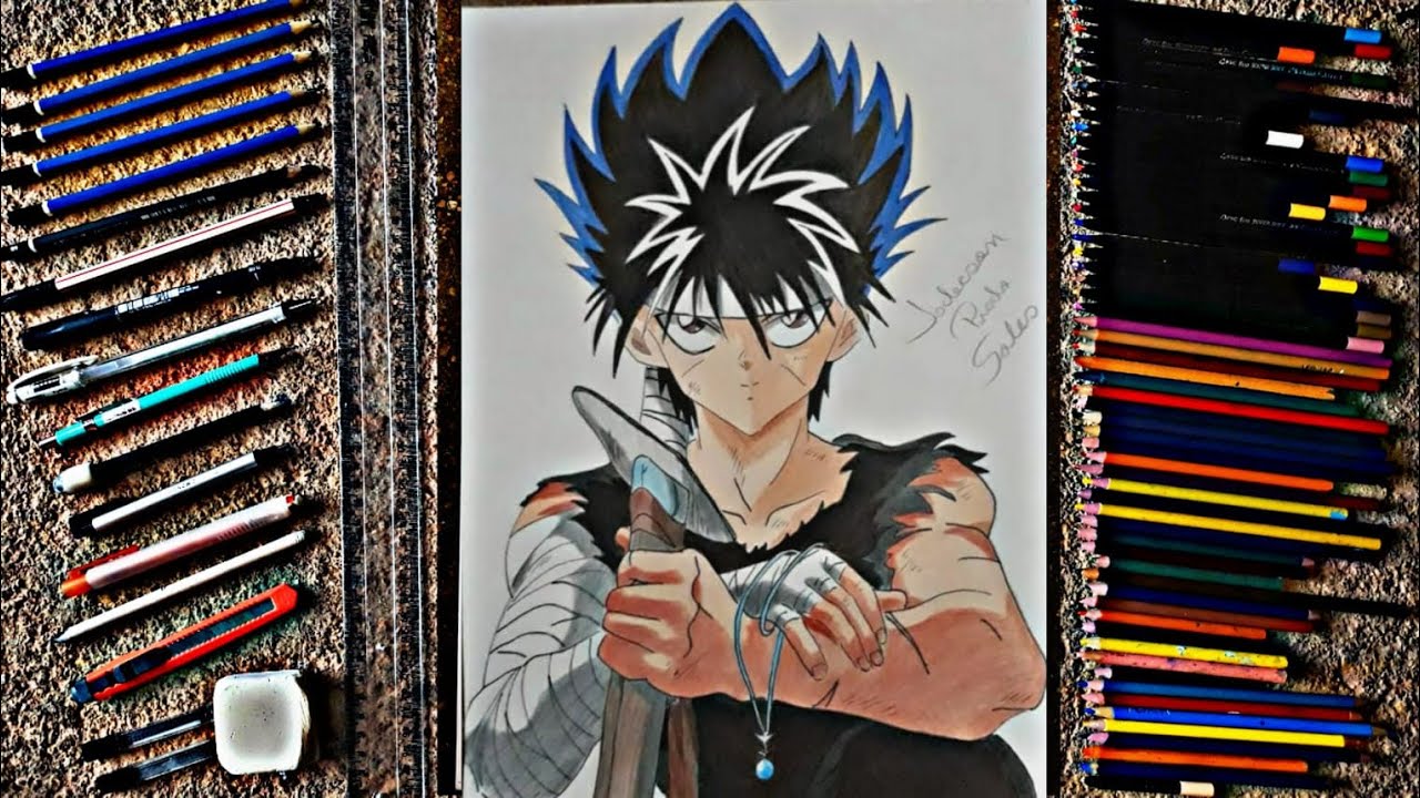 Speed Drawing - HIEI ( ANIME YU YU HAKUSHO ) - YouTube