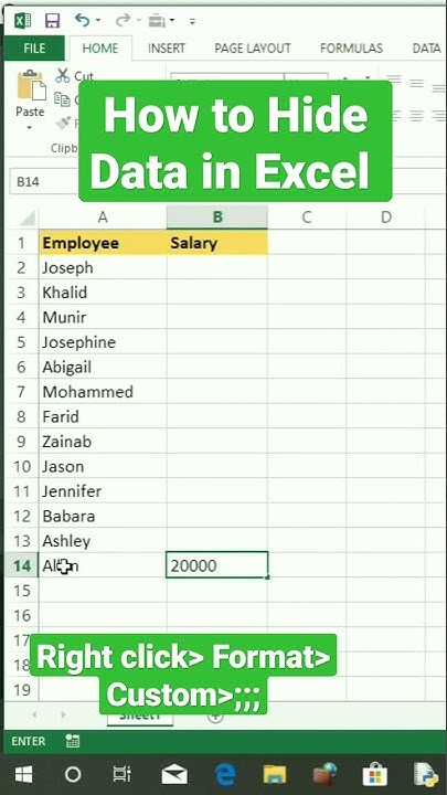 How to Hide Data in Excel😊. #short #excel - YouTube