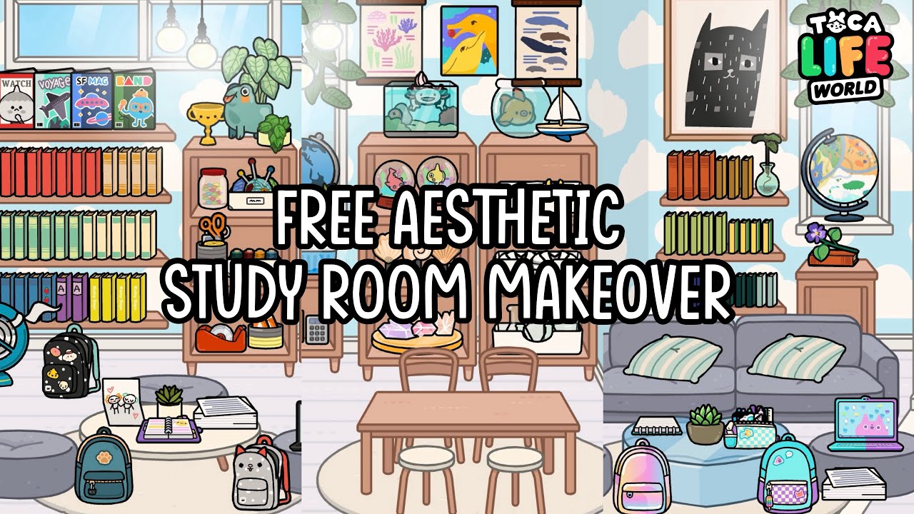 📚FREE AESTHETIC STUDY ROOM MAKEOVER IN TOCA LIFE WORLD | TOCA BOCA ...