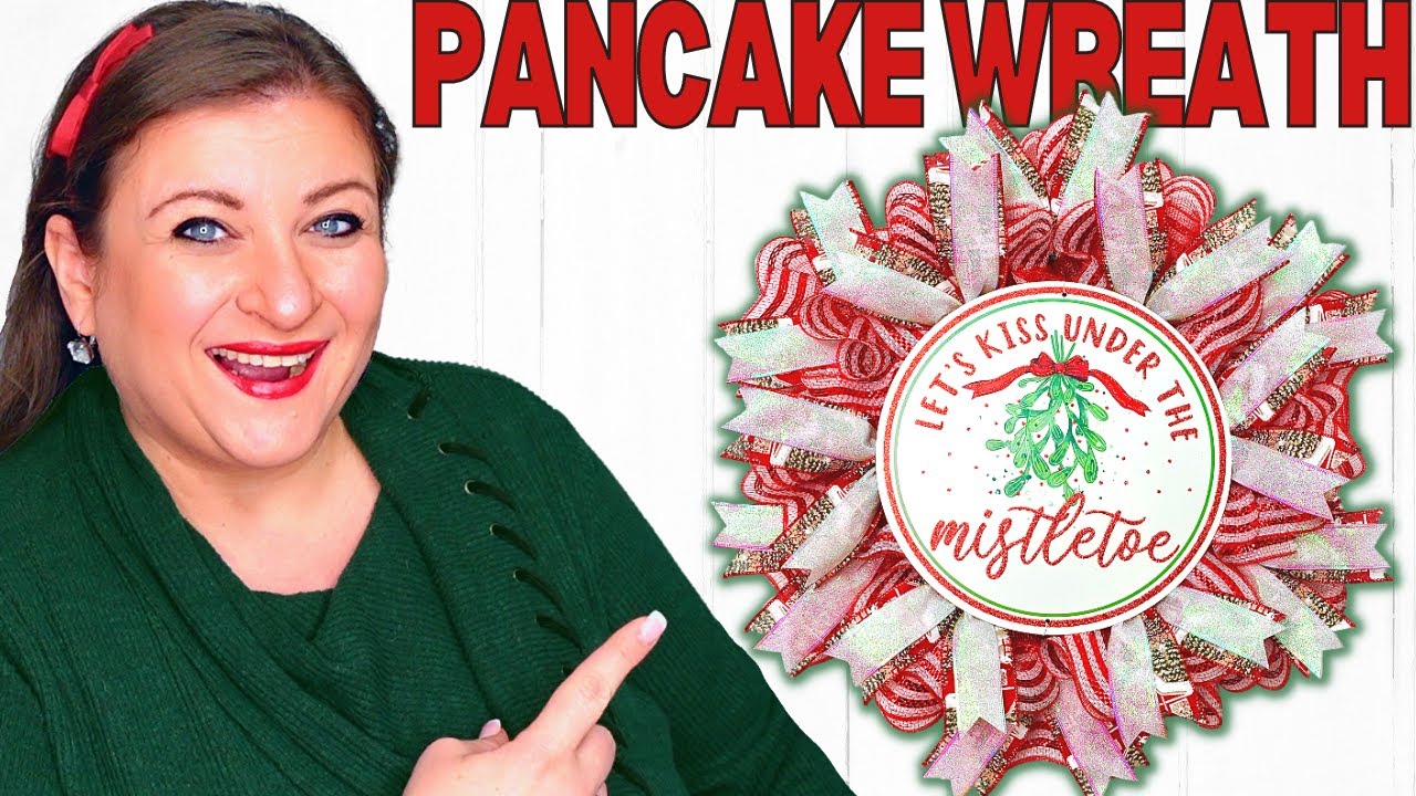How to make PANCAKE WREATH Christmas Mistletoe Wreath DIY - YouTube
