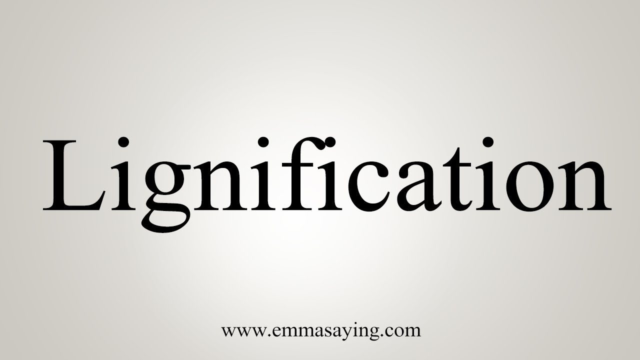 How To Say Lignification - YouTube