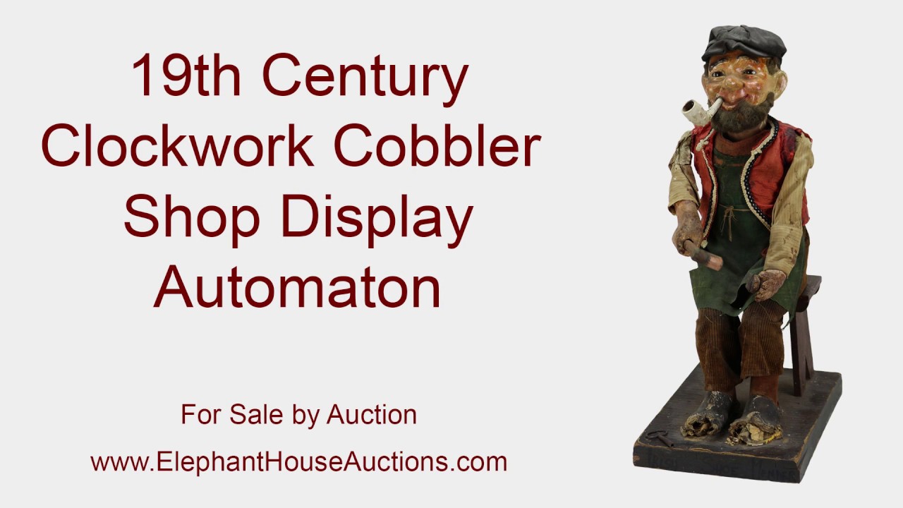 Very Rare mid 19th Century Clockwork Cobbler Automaton - YouTube