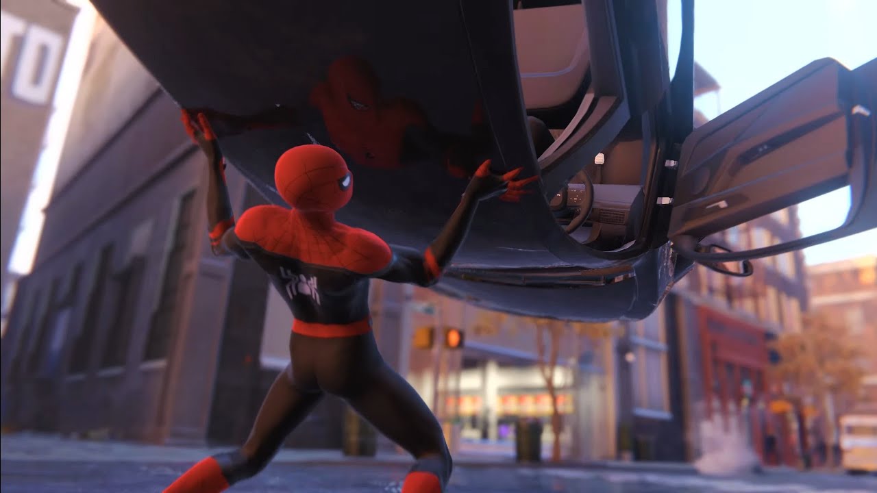 Marvel's Spider-Man Stops Car From Hitting Pedestrians 💪🛑🚗 (4k UHD ...