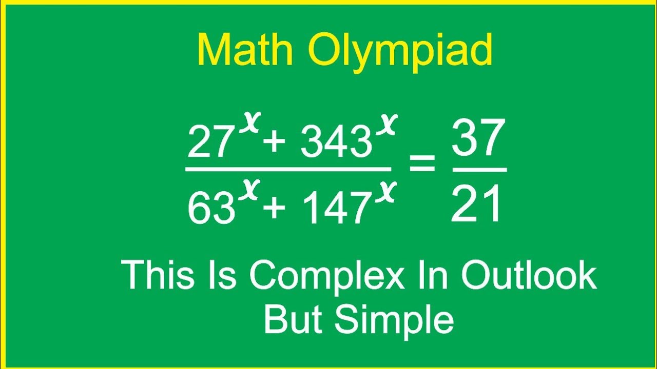 A Nice Math Olympiad Exponential Equation | Algebra | | Indices | Cubic ...