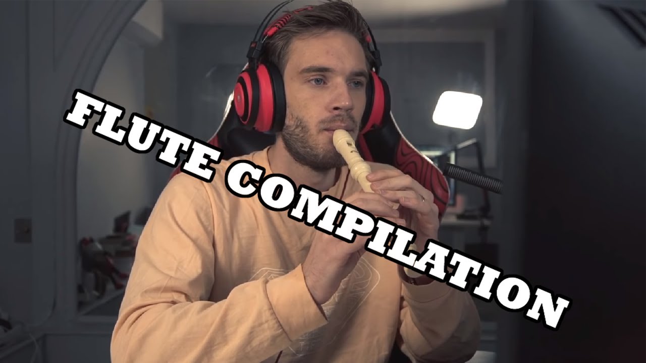 PewDiePie playing his flute for 5 minutes straight - YouTube