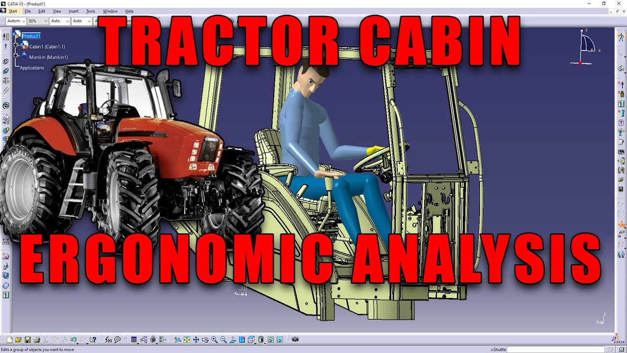 Tractor Cabin -Ergonomics Analysis in #catiav5 - YouTube