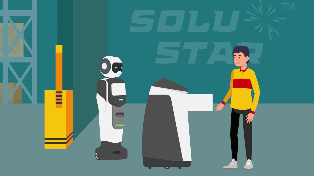 Smart Warehouse with VAL II Robot and Eddie Robot - YouTube