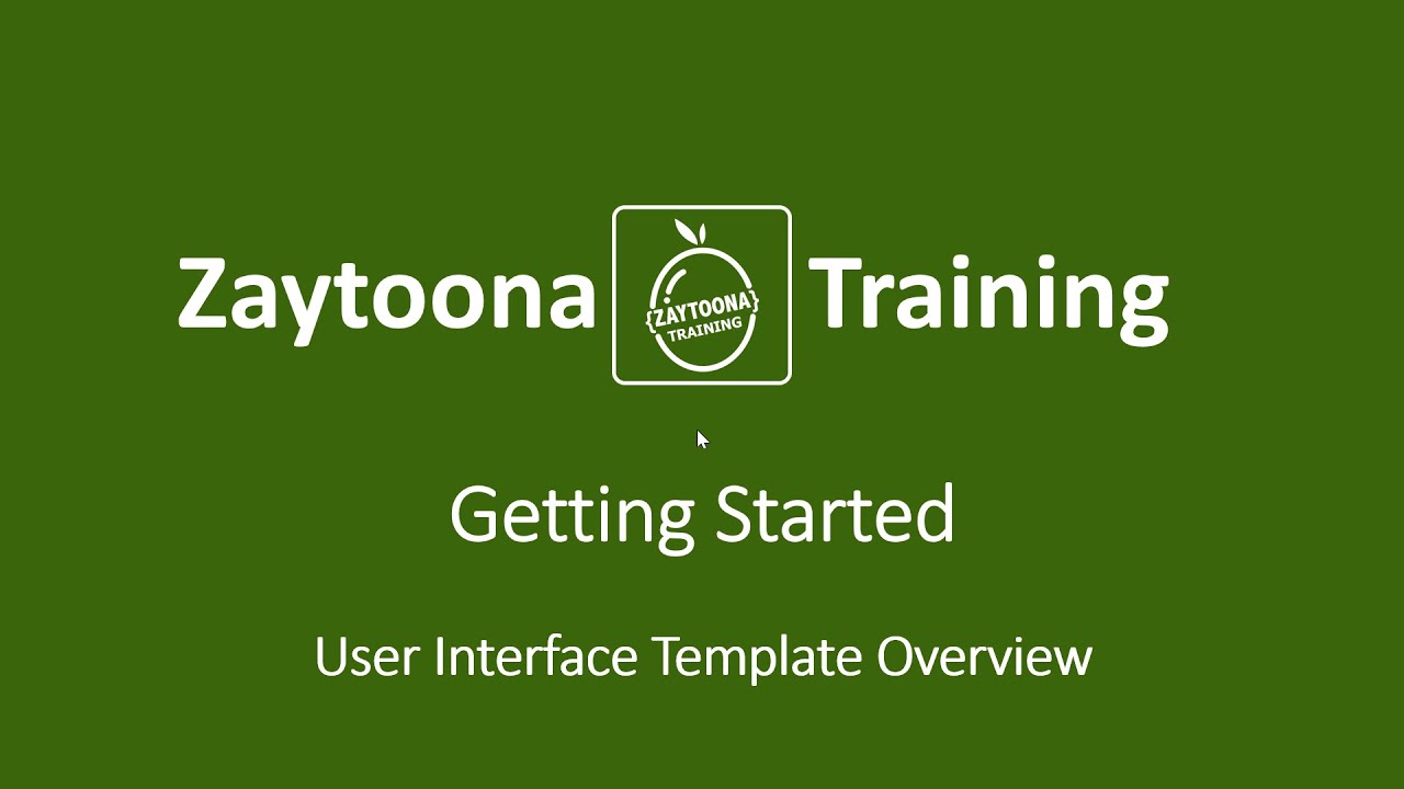 Getting Started: User Interface Template Overview - YouTube
