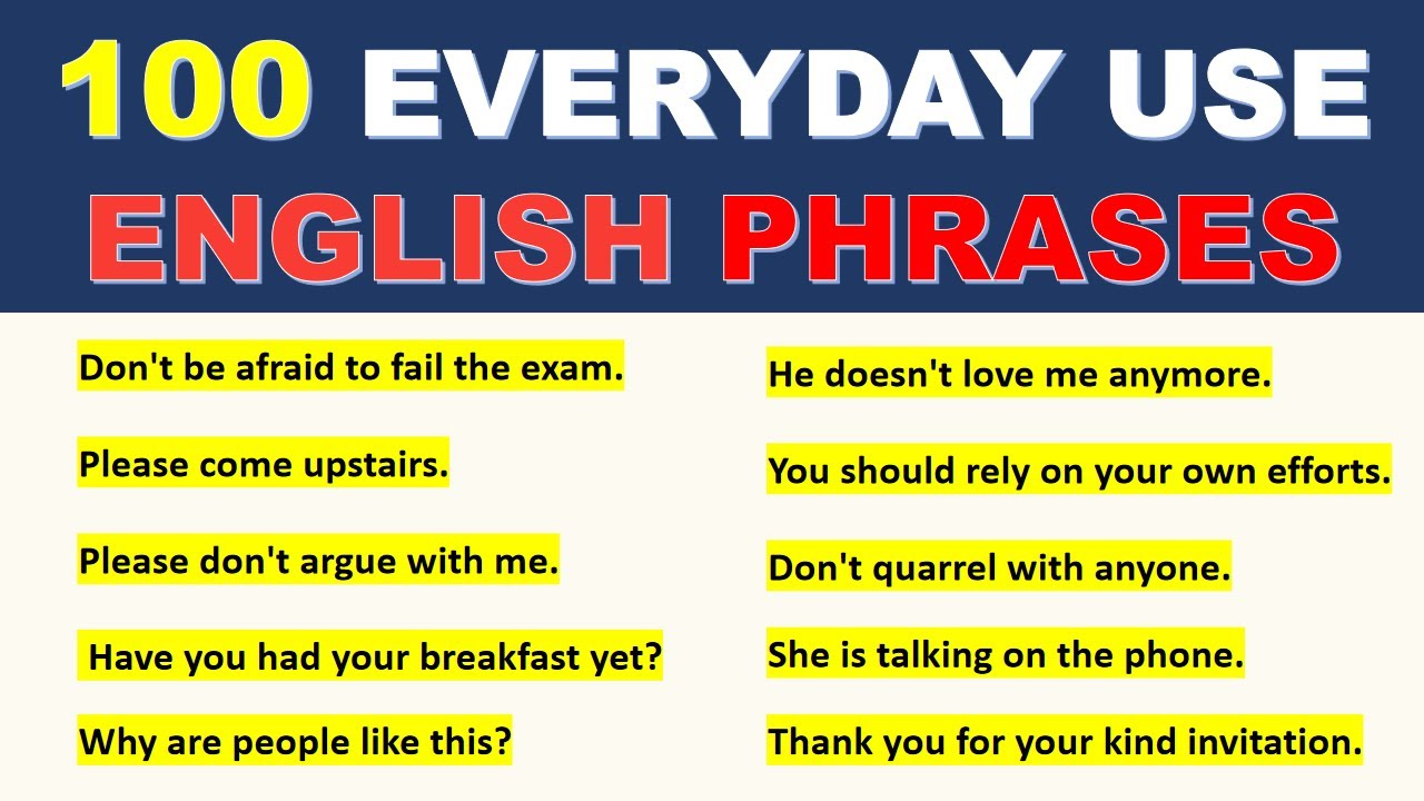 100 Everyday Use English Phrases || English Conversation phrases || # ...