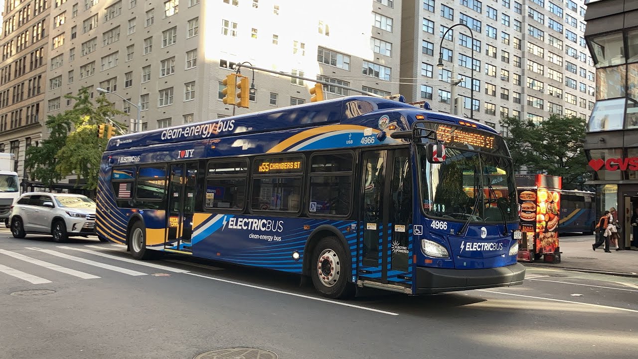 MTA NYCT Bus: 2023 New Flyer XE40 #4966 on the M55 at 5th Avenue and ...