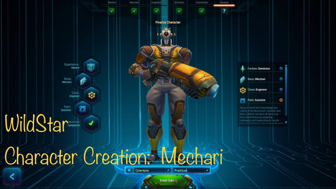 WildStar: Character Creation, Mechari - YouTube
