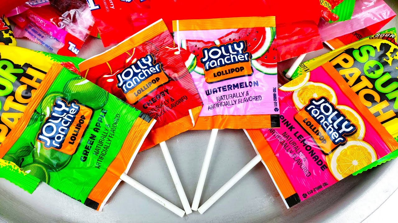 Jolly Rancher Lollipops ASMR Fried Ice Cream Rolls oddly satisfying ...