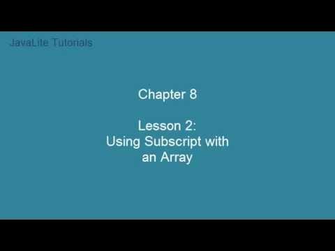 Chapter 8 (Lesson 2: Using Subscript with an Array) - YouTube