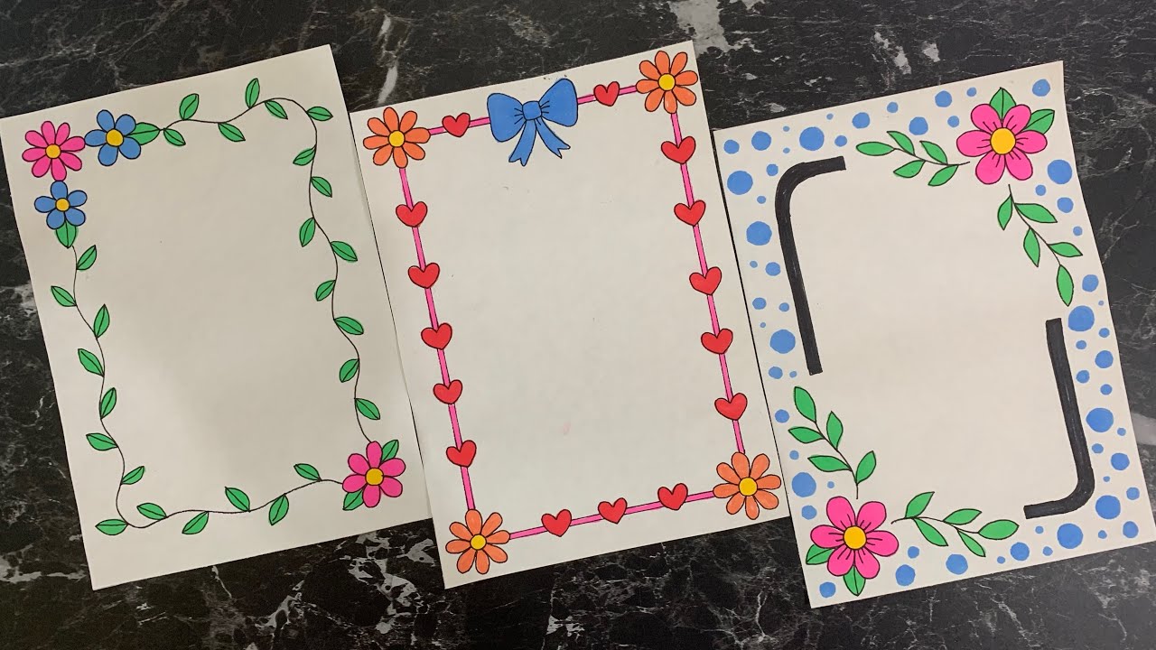 3 Beautiful Border Designs/Project Work Designs/Title Page/Book/Project ...