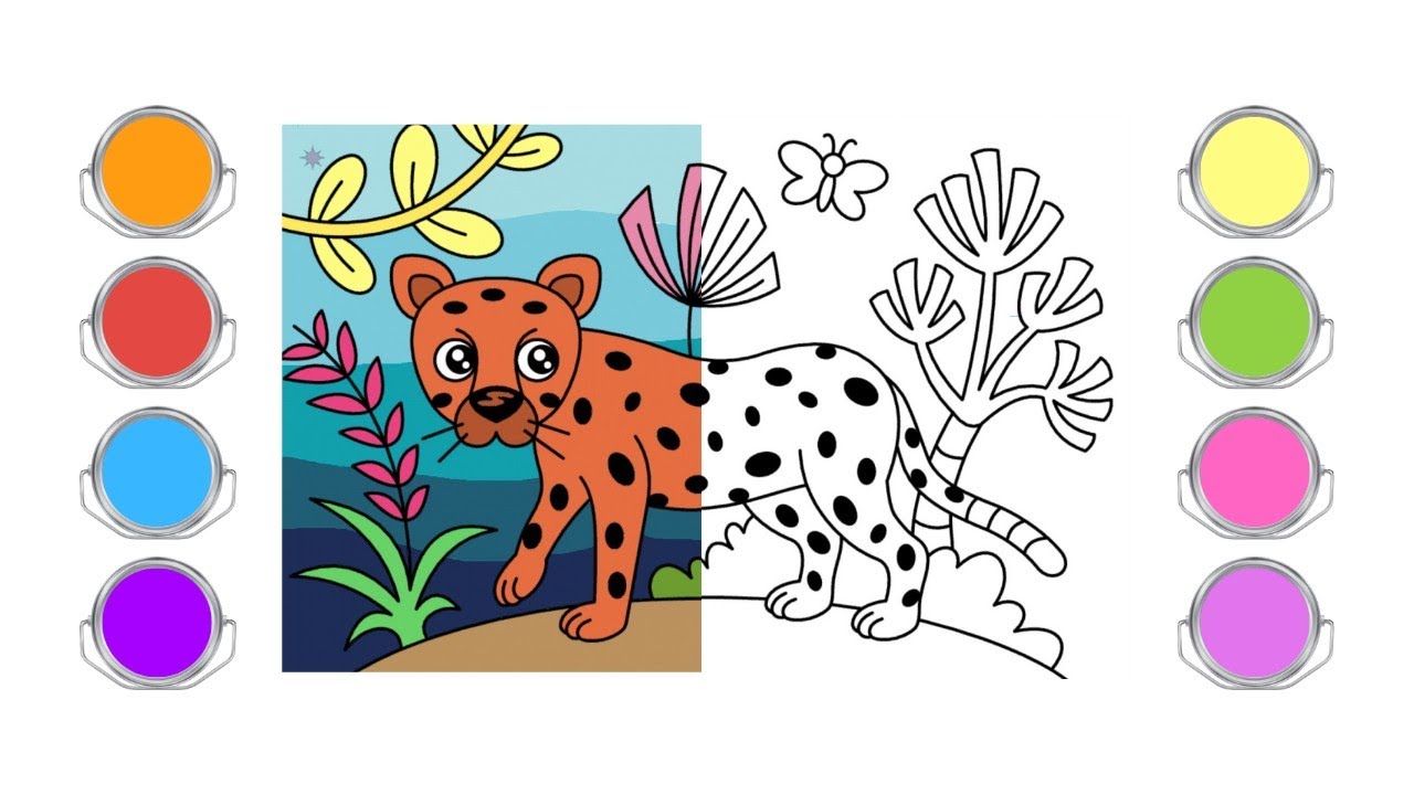 Coloring A Tiger For Kids | Learn Colors For Toddlers | Sunshine ...