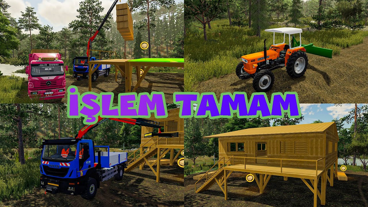 BETON BORULARIN ÜSTÜNÜ KAPATIP EVİMİZİ TAMAMLADIK! |FS 22| |AZURA MAP ...