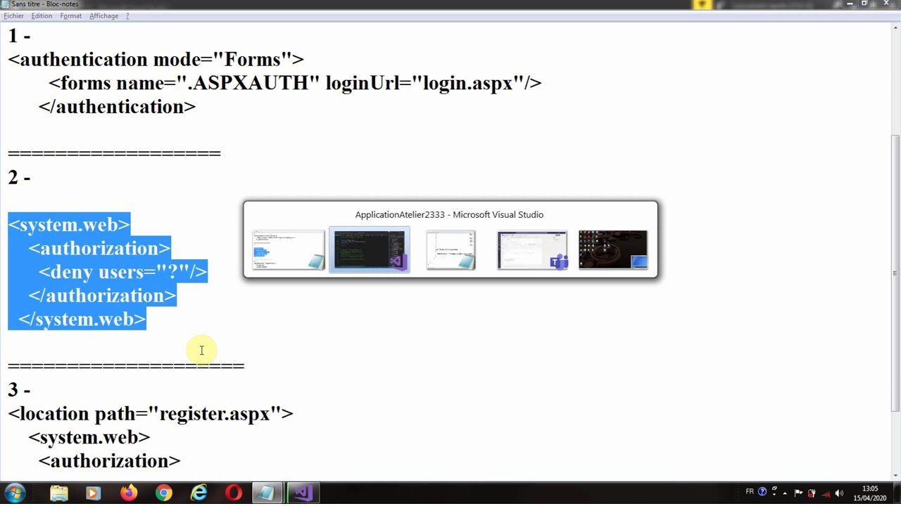 Module16 : Authentification MS Asp.net (Web Form) Partie 1 - YouTube